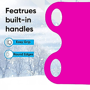 Winter Snow Sled for Kids and Adults, Extra Thick Roll Up Plastic EVA Snow Slider Mat with Handle Holes, Outdoor Fun for Kids and Adults (Pink)