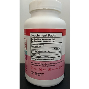 Szio+ Utiva D-Mannose 500mg Capsules – Naturally Flush The Bladder and Urinary Tract – UTI Avoidance Treatment – Supports Management of Urinary Tract Infections, 120 Capsules