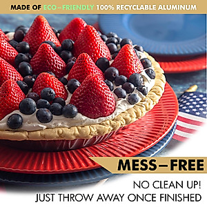 9" Pie Pans [50 Pack] - Heavy Duty Standard-Sized Disposable Aluminum Foil Pie Tins for Baking and Serving