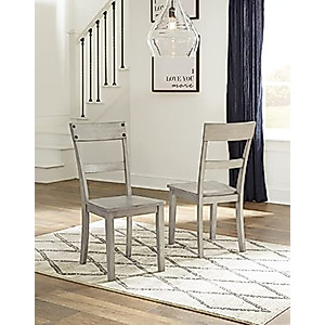 Signature Design by Ashley Loratti Modern Farmhouse Weathered Wood Dining Chair, 2 Count, Gray