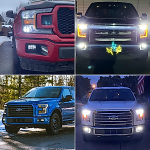 Z-OFFROAD DOT Approved LED Fog Lights for Ford F150 2015-2020, Waterproof Rectangular Bumper Driving Lamp Set Assembly Kit - Black