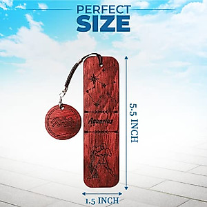 Zodiac Bookmark & Pendant: Handmade Aquarius Birthday Gifts for Women Astrology Gifts for Women Aquarius Zodiac Gifts for Men January & February Birthday Gifts for Astrology Lovers