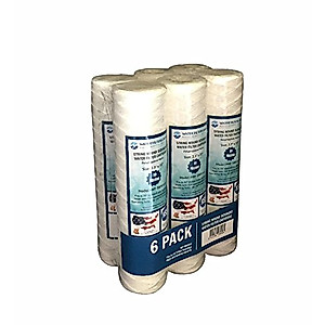 WF-SW1010 2.5-inch x 10-inch String Wound Sediment Water Filter Cartridge, fits in 10-inch standard size housings of undersink RO or filtration systems (6 Pack, 10 Micron)