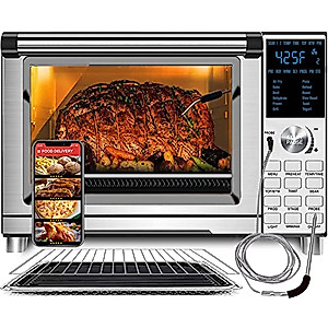 Nuwave Bravo XL Air Fryer Toaster Smart Oven, Linear T Technology & Heavy-Duty Cordierite Pizza & Baking Stone, Heat Resistant up to 1472°F