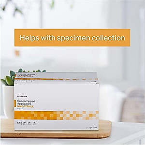 McKesson Cotton-Tipped Applicator Swabstick, Non-Sterile, Wood Shaft, 6 in, 100 Count, 10 Packs, 1000 Total