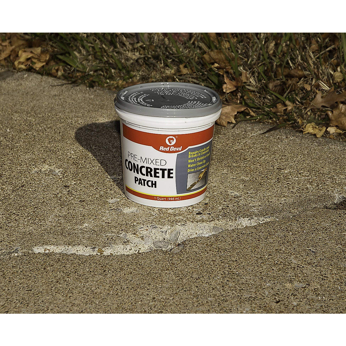 Red Devil 0644 Pre-Mixed Concrete Patch, 1 Quart, Pack of 1, Gray