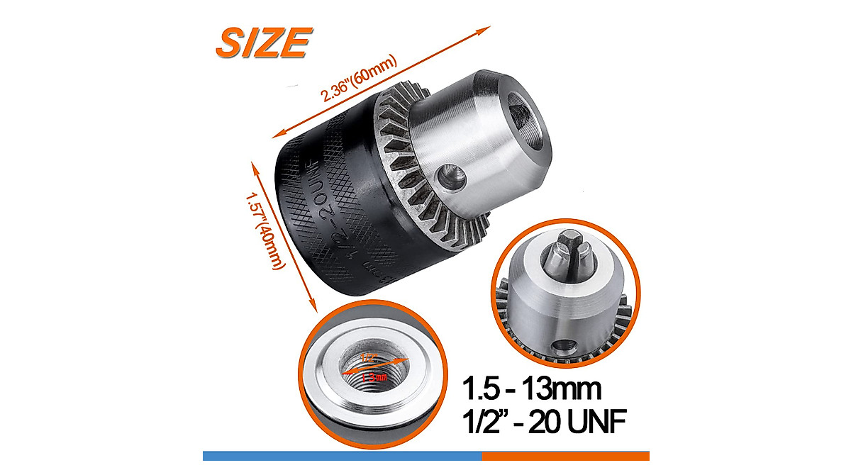 GANYEE 1.5-13mm Keyed Drill Chuck Adapter Kit 1/2"-20UNF with SDS-Plus ...