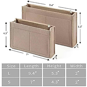 Joqixon Mini Felt Purse Organizer Insert Small Tote Bag organizer with Zipper