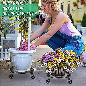 Metal Plant Stand Indoor,Outdoor Plant Stands Plant Holders,short Plant Stand corner,Small Plant Stand for Indoor Plants,Heavy Duty Flower Pot Stand Holder,Plant Rack Plant Display Shelf,Black (3 Pack)