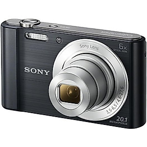 Sony Cyber-Shot DSC-W810 Digital Camera (Black) (DSC-W810/B) + 2 x NP-BN1 Battery + 2 x 64GB Card + Corel Photo Software + Case + Charger + Card Reader + Flex Tripod + Cleaning Kit + More (Renewed)