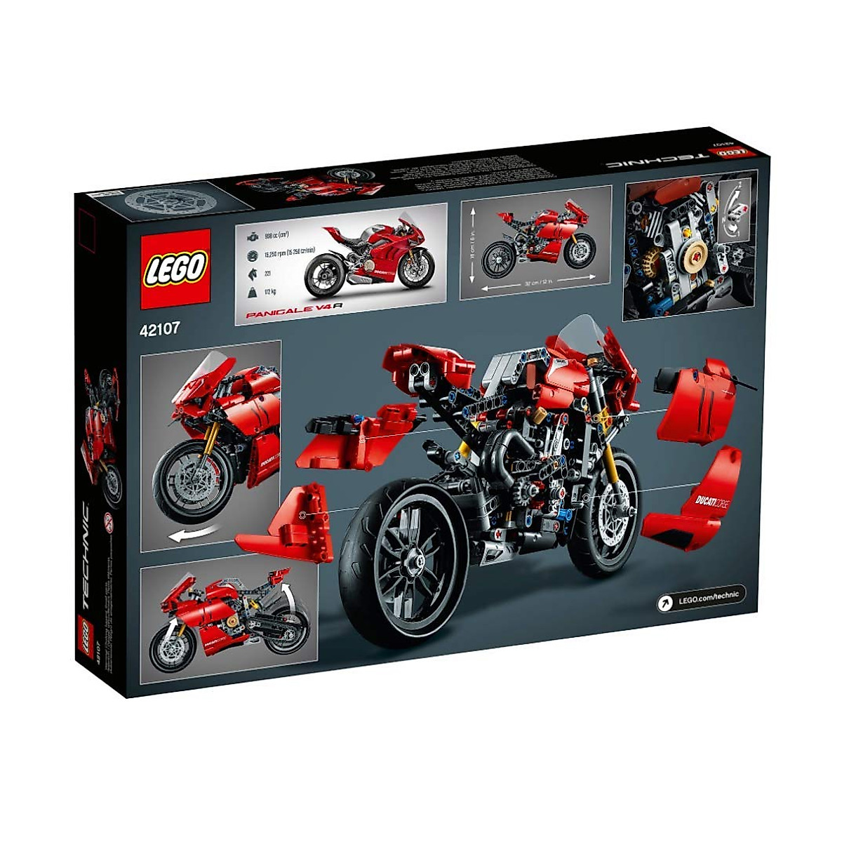 LEGO Technic: Ducati Panigale V4 R 42107 (646 Pieces) 2020 with Valinor Frustration-Free Packaging