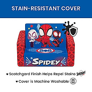 Delta Children Marvel Spidey and His Amazing Friends Cozee Flip-Out Chair - 2-in-1 Convertible Chair to Lounger for Kids