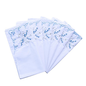 La closure Vintage Floral Cotton Embroidered Ladies Handkerchiefs Something in Bule