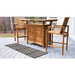 Jill Zarin Outdoor Collection Area Rug - Turks and Caicos (2' x 6' Runner Charcoal Gray/Ivory)