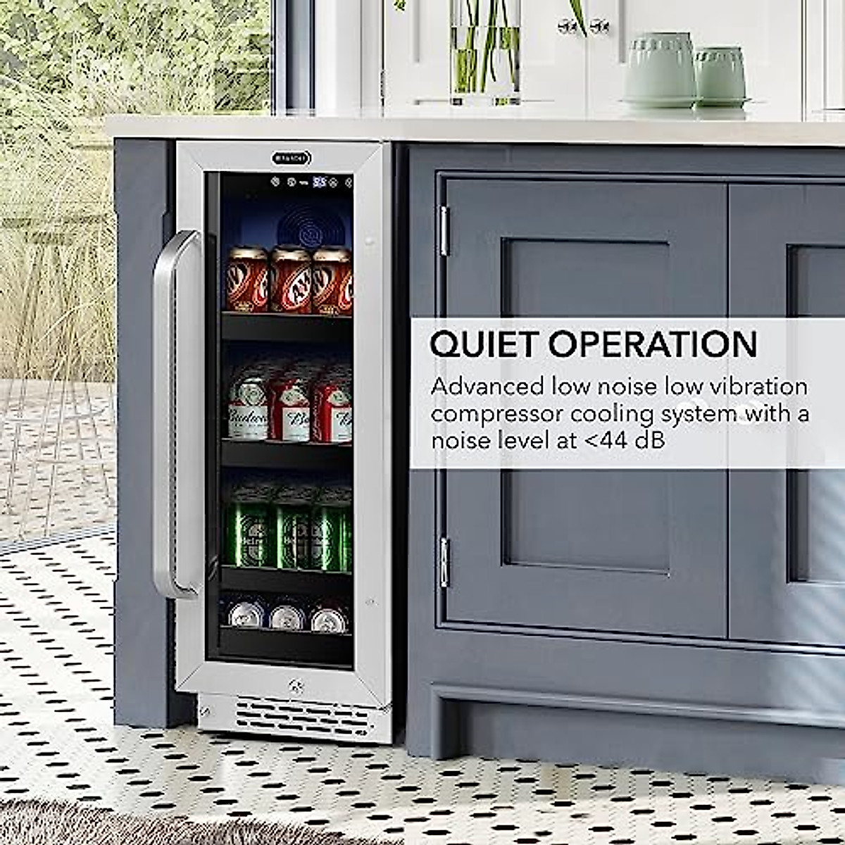 Whynter BBR-638SB Stainless Steel 12 inch Built Undercounter Beverage Refrigerator with Reversible Door, Digital Control, Lock and Carbon Filter, 60-Can