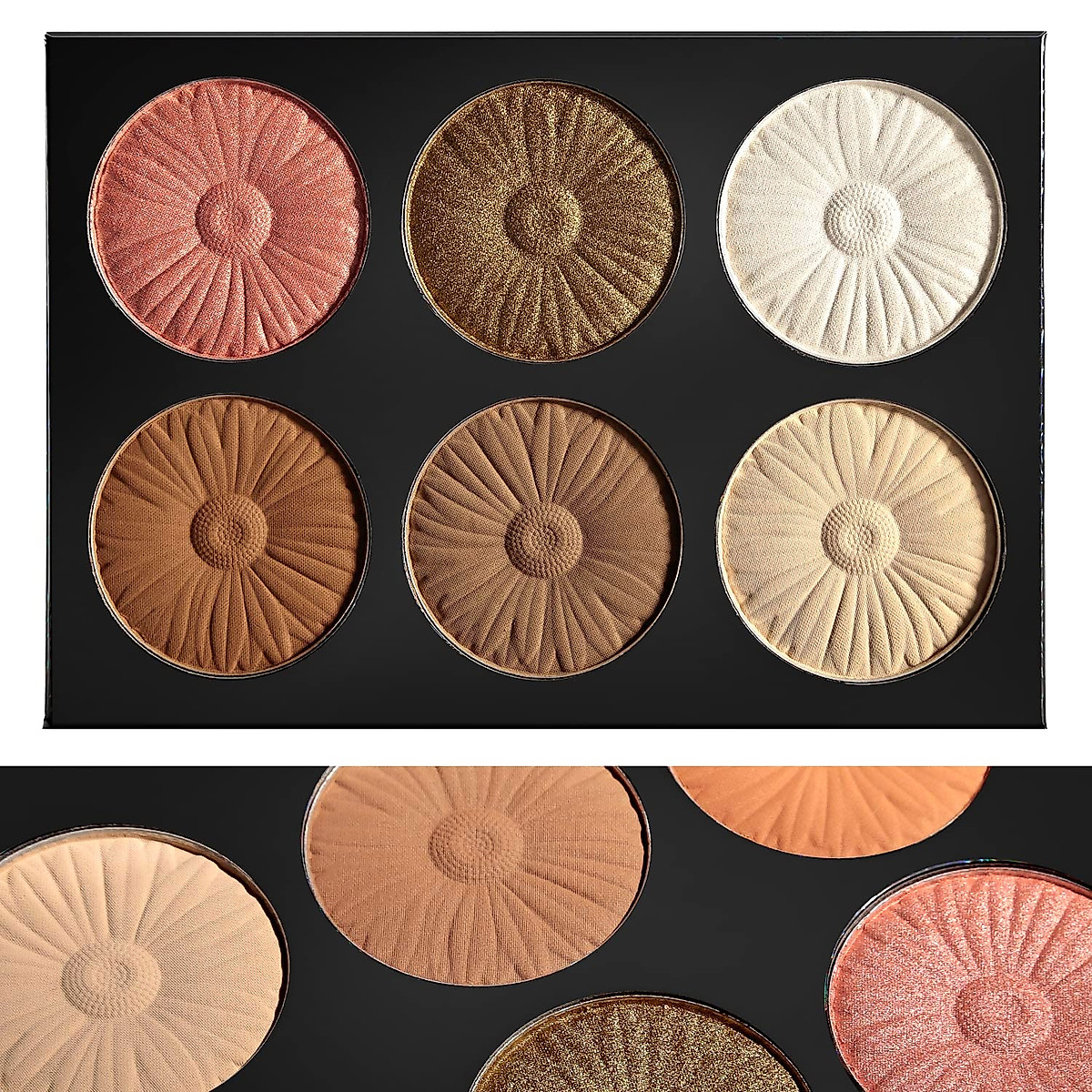 Highlighter Contour Makeup Palette,Afflano Bronzer Highlighter Blush Matte Shimmer 6 Colors,Face Cheek Contour Palette Highlight Blush Nude Pink Rose Gold, Eye Highlighting Natural Illuminating