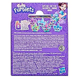 Furby Furblets Ray-Vee Mini Friend, Electronica Music, Speaks Only Furbish, Electronic Plush Toys for Girls & Boys, Interactive Pets, Rainbow, Easter Basket Stuffers, 6+