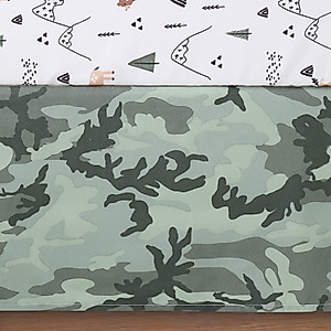 The Peanutshell Woodland Camo Crib Bedding Set for Baby Boys - 3 Piece Nursery Bed - Comforter, Fitted Sheet, Skirt
