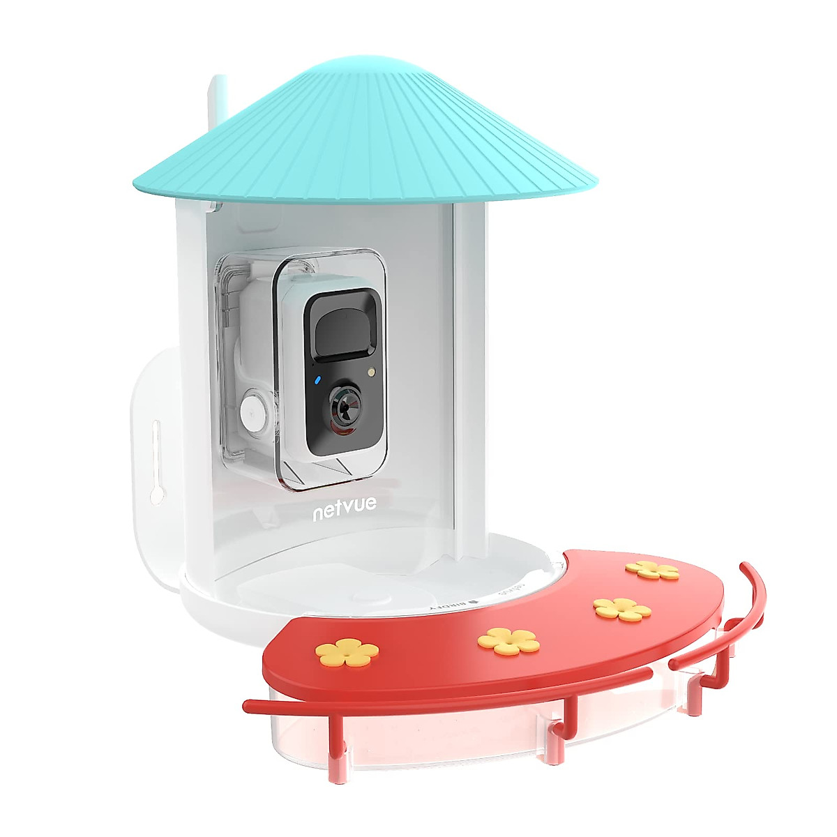 NETVUE Birdfy Hummee - Hummingbird Feeder Perch, Compatible with Birdfy, Attract Hummingbirds, 18.3 oz Capacity, 2 in 1 Bird Feeder, Ideal Gift for Hummingbird Lovers (A Feeder)