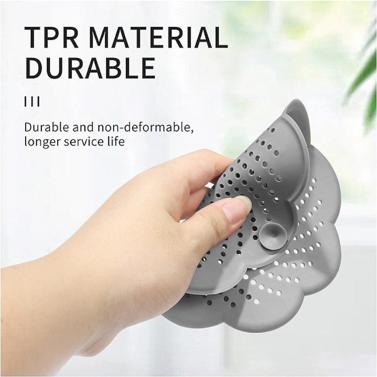 Premium Sink Filter and Shower Drain Cover Hair Catcher - Kitchen Sink Drain Strainer and Bathtub Drain Plug - Pack of 2