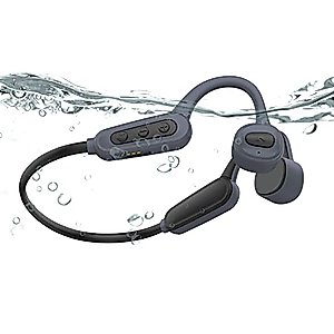 LeBoomon Waterproof Bone Conduction Headphones Wireless Bluetooth 5.0 Built-in 16G Mp3 Player IP68 Waterproof Swimming Headset with Mic for Running Swimming Cycling Gym