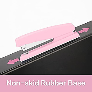 Deli Stapler, Desktop Stapler, Office Stapler, 25 Sheet Capacity, Includes 1000 Staples and Staple Remover, Pink