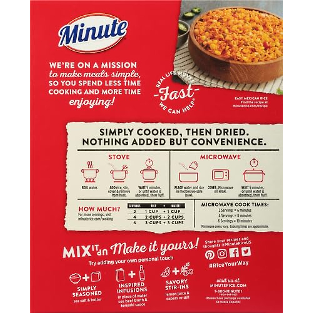 Minute White Rice, Instant White Rice for Quick Dinner Meals, 72-Ounce Box