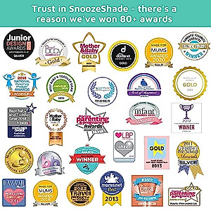 SnoozeShade Pack and Play Blackout Tent - Crib Canopy for Toddler Travel Bed, Award-Winning and Safety Tested Baby Travel Essential to Block 94% of Light, Breathable Tent Cover for Baby Pack and Play