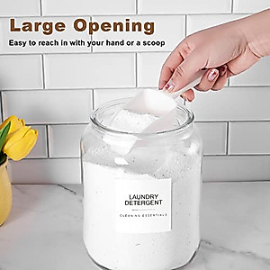 Mustry Glass Jars for Laundry Room Organization Jars Half Gallon Laundry Storage Glass Containers with Labels Organization with Lid for Laundry Detergent Laundry Pods Container, 2 Jars