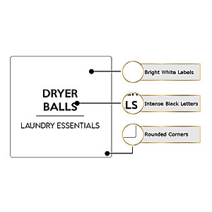 144 Labels for Laundry Room, Storage, Linen, Cleaning, Organization Containers, Waterproof Printed on White Glossy Labels, Household Stickers + Numbers, Minimalist Home, for Jars and Canisters