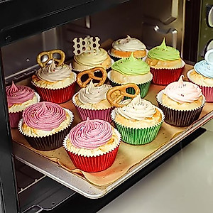 Caperci Pink Foil Cupcake Muffin Liners Standard Size Baking Cups 150-Pack - Premium Greaseproof & Sturdy