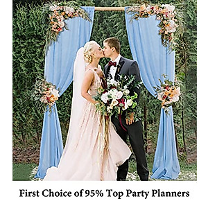 Chiffon Backdrop Curtain 10FT Long Baby Blue Chiffon Fabric Drapes for Wedding Ceremony Sheer Curtains 2 Panels 29''x120'' Photography Backdrop Drapes Sky Blue Polyester Chiffon Backdrop