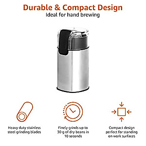 AmazonBasics Stainless Steel Electric Coffee Bean Grinder