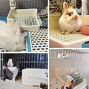 BNOSDM Bunny Litter Box with Tray Dwarf Rabbit Cage Potty Trainer Corner Small Animal Toilet Plastic Detachable Pet Guinea Pig Litter Pan Bedding Box for Chinchillas Galesaurs Ferret