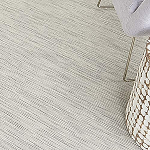 Nourison Positano Indoor-Outdoor Light Grey 8' x 10' Area Rug, Easy Cleaning, Non Shedding, Bed Room, Living Room, Dining Room, Backyard, Deck, Patio (8x10)