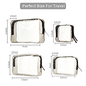 Ovenot 4 Pcs Clear Makeup Bags with Zipper, Makeup Cosmetic Bag for Women Men, Makeup Bag for Travel, Bathroom