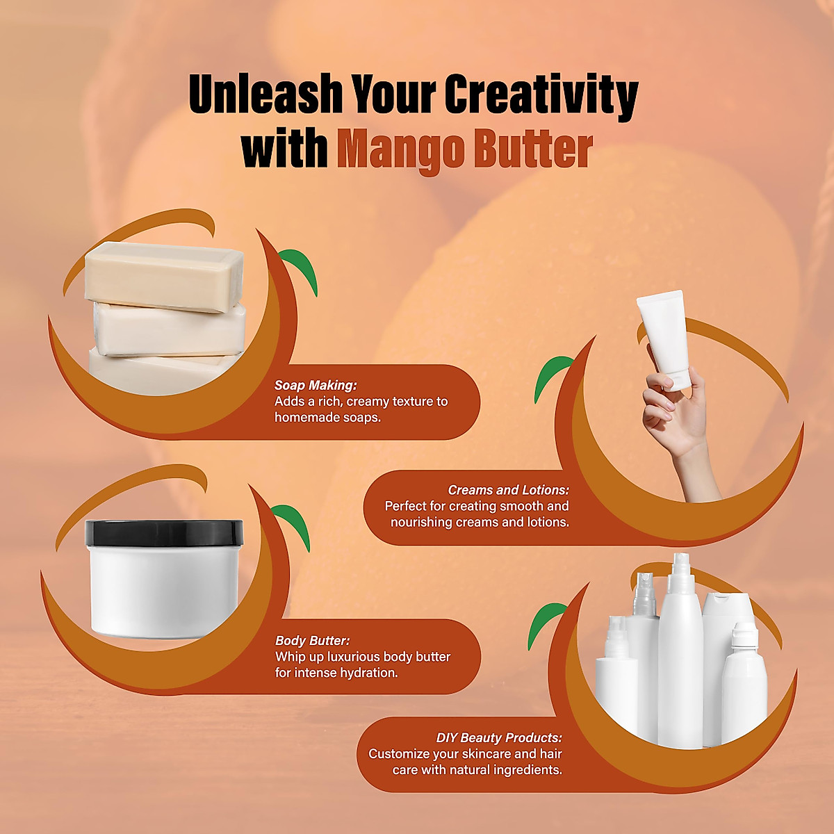 Raw Mango Butter 30 oz. / 1.9 lbs. - 100% Pure Natural Unrefined - Great for Skin, Body and Hair Growth. DIY Soap Making, Body Butter, Lotions and Creams.