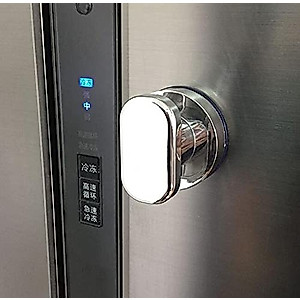 WANLIAN-Powerful Suction Cup Glass Mirror Door Handle, Refrigerator Drawer Bathroom Suction Cup Wall handrail, Bathtub Shower Handle Kitchen Drawer Cabinet Handle Suction Cup (Silver Trumpet)