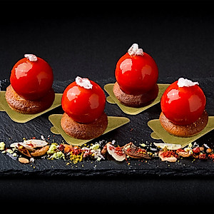 200 Pcs Mini Cake Boards, Floral Embossed Gold Mousse Cake Boards Mini Cake Bases Cake Paper Board Plates Cupcake Dessert Displays Tray Cardboard Dessert Board Pastry Base (Triangle Cake Boards)