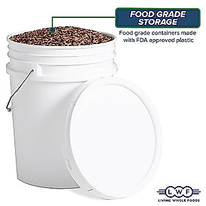5 Gallon White Bucket & Lid - Durable 90 Mil All Purpose Pail - Food Grade - BPA Free Plasti (5 Gal. w/Lids - 3pk)