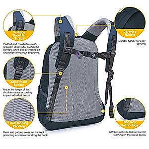 MOUNTAINTOP Kids Backpack for Boys Girls Preschool Water Resistant Lightweight Children Daypack 10L, Purplish Blue