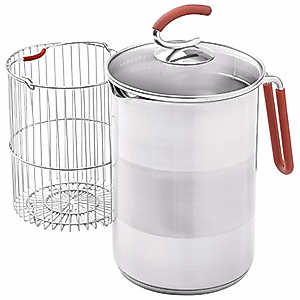 Kuhn Rikon 4th Burner Pot with Glass Lid and Steam basket 12 cup