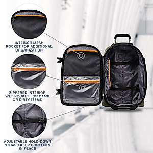 Travelpro Bold Softside Expandable Carry on Rollaboard Luggage, Carry on 22-Inch, Olive Green/Black