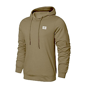 JMIERR Track Suits for Men Set 2 Piece Airport Outfits Long Sleeve Drawstring Hoodies Sweatshirts & Joggers Sweatpants with Pockets, Fall Tracksuit Sweatsuits Matching Lounge Sets, Medium, Khaki