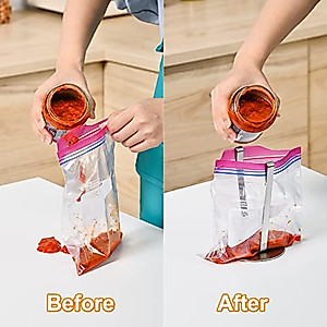 Kinkota Stainless Steel Ziplock Bag Holder for Filling, Food Storage Bag/Plastic Freezer Bag Holder Stand, Meal Planning/Prep Bag Holders, Durable Baggie Holder, 2 Pack
