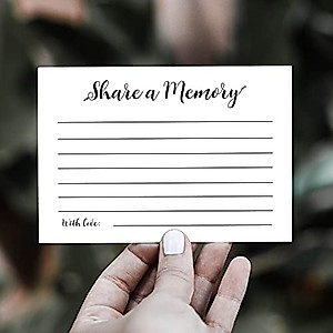 Share A Memory Cards, Pack of 50, Memory Cards for Celebration of Life, Wedding, Showers, Birthdays, Funeral, Retirement, Graduation, Funeral Guest Book Alternative Advice Game, 4x6 Inch.
