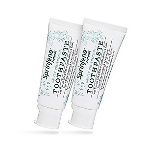 Sprinjene Natural SLS Free Toothpaste with Fluoride for Cavity Protection, Gum Health, Fresh Breath & Helps Dry Mouth for Adults Toxic Free, Preservative Free with Black Seed Oil & Zinc (2 Pack)