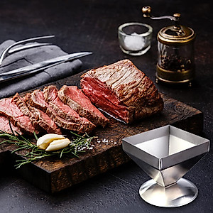 Hemoton Stainless Steel Pyramid Mold Cake Food Mold Stuffed Meat Shape Form Rice Shaper Metal Serving Plate for Home Restaurant Kitchen Size