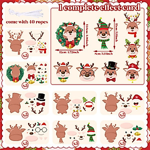 Yinder 48 Pcs Christmas Craft Kit Bulk Christmas Arts and Crafts DIY Christmas Tree Ornament Kit Make Your Own Xmas Tree Ornaments Self Adhesive Sticker Sheets for Xmas Tree(Christmas Reindeer)