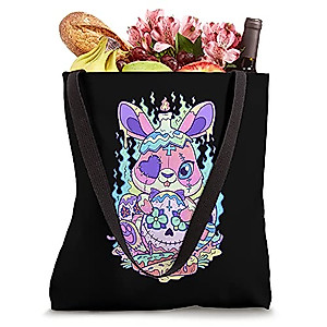 Kawaii Pastel Goth Cute and Creepy Easter Bunny Rabbit Tote Bag